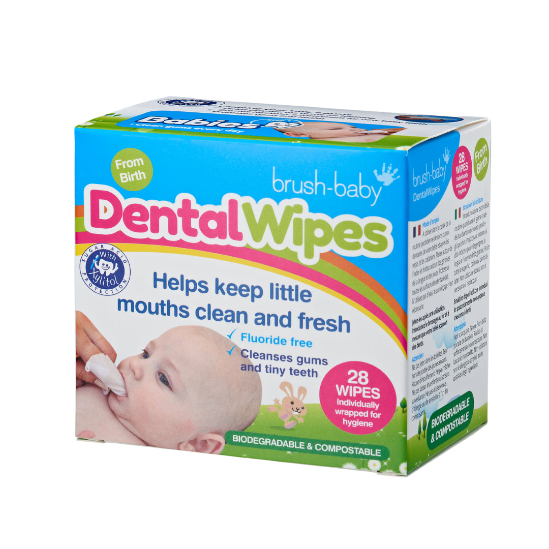 6 Pack of Brush Baby DentalWipes Disposable Baby Mouth Dental Wipes ...
